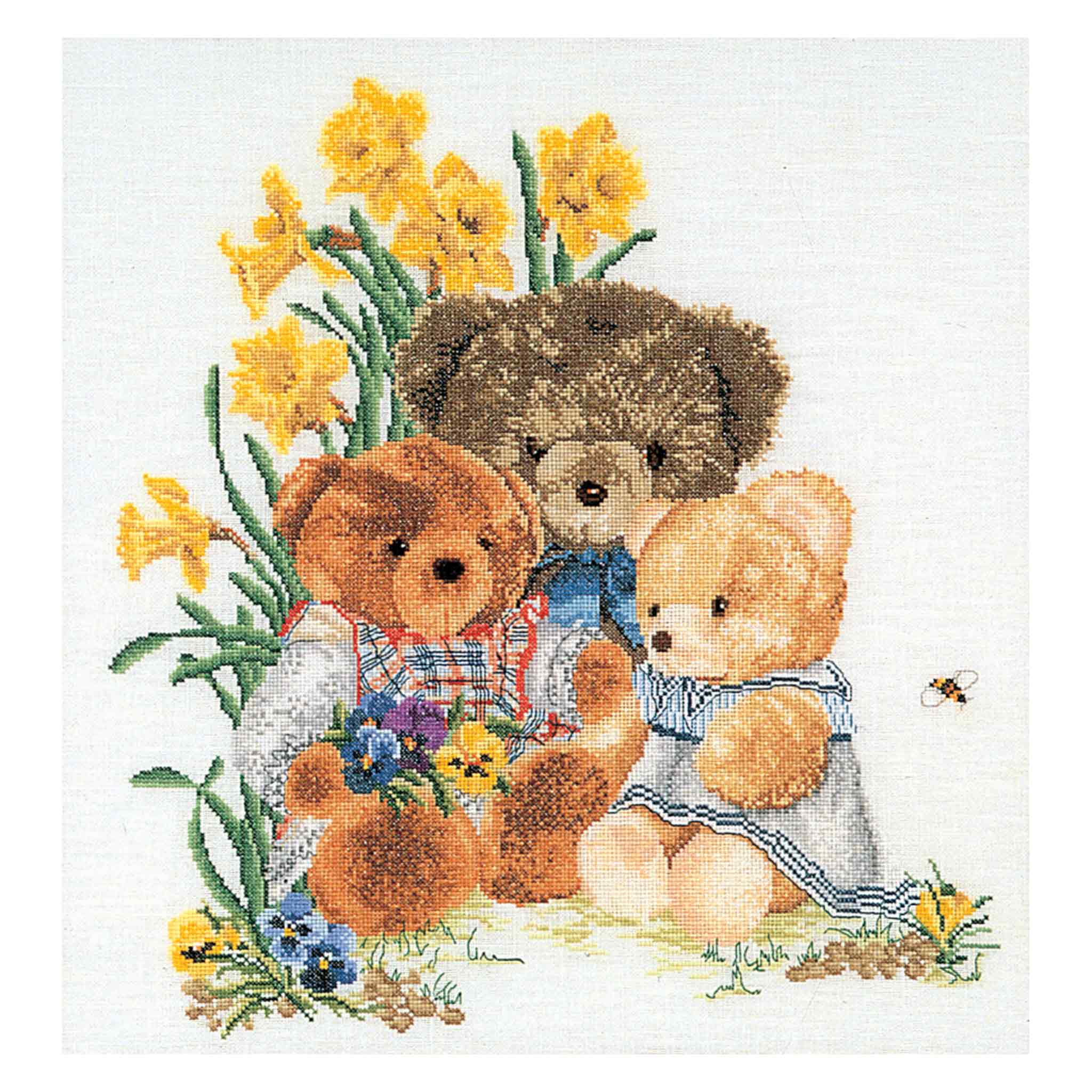 Counted Cross Stitch Kit Teddy Bears - Aida 16 Count